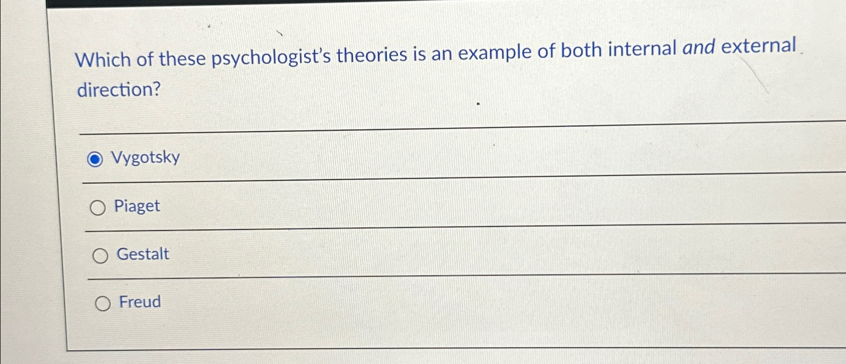 Solved Which of these psychologist's theories is an example | Chegg.com