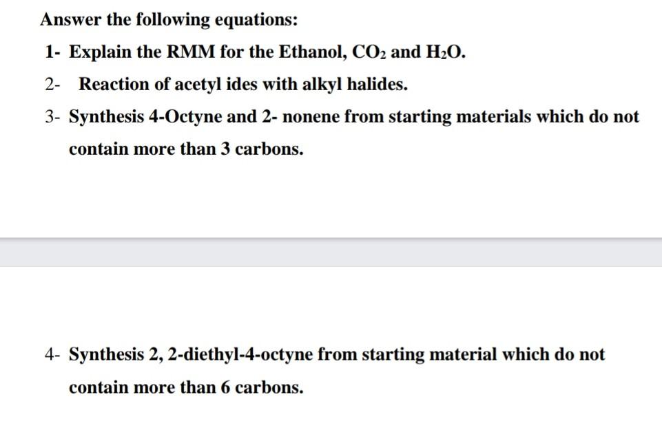 Solved Answer the following equations: 1- Explain the RMM | Chegg.com