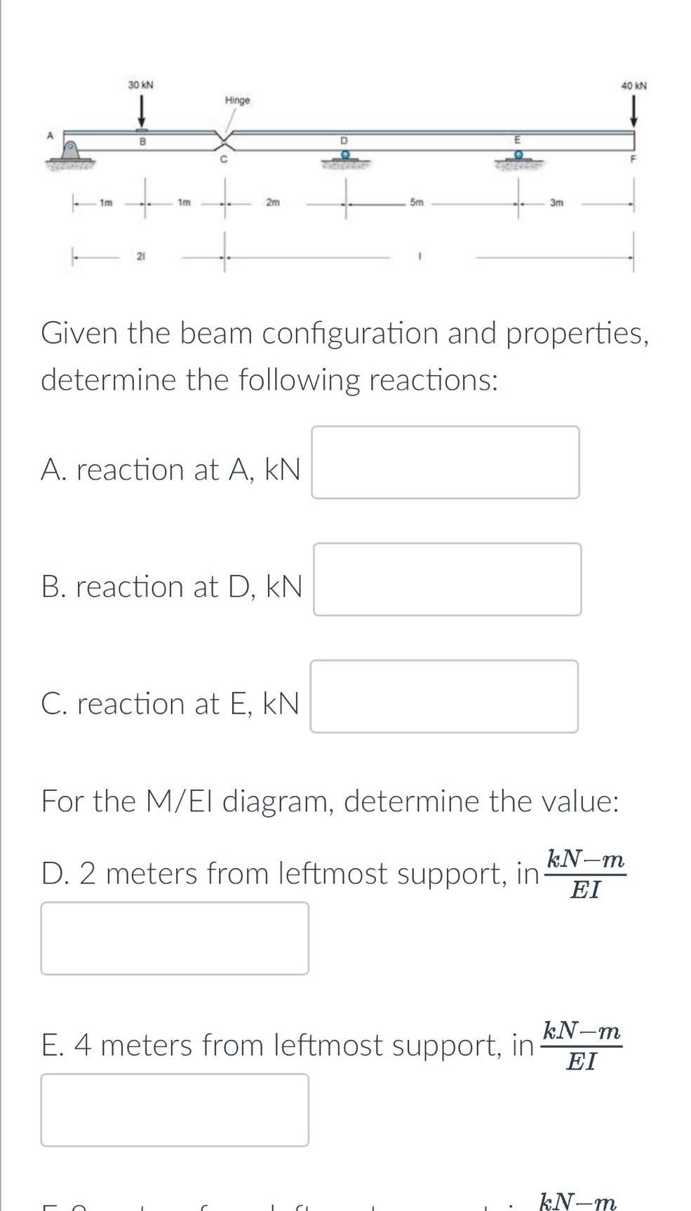Solved Given the beam configuration and properties, | Chegg.com