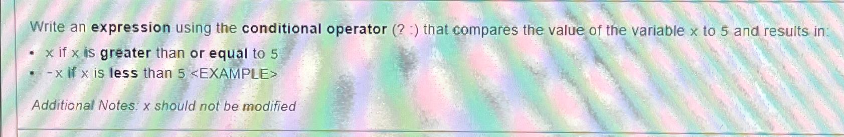 Solved Java Write An Expression Using The Conditional