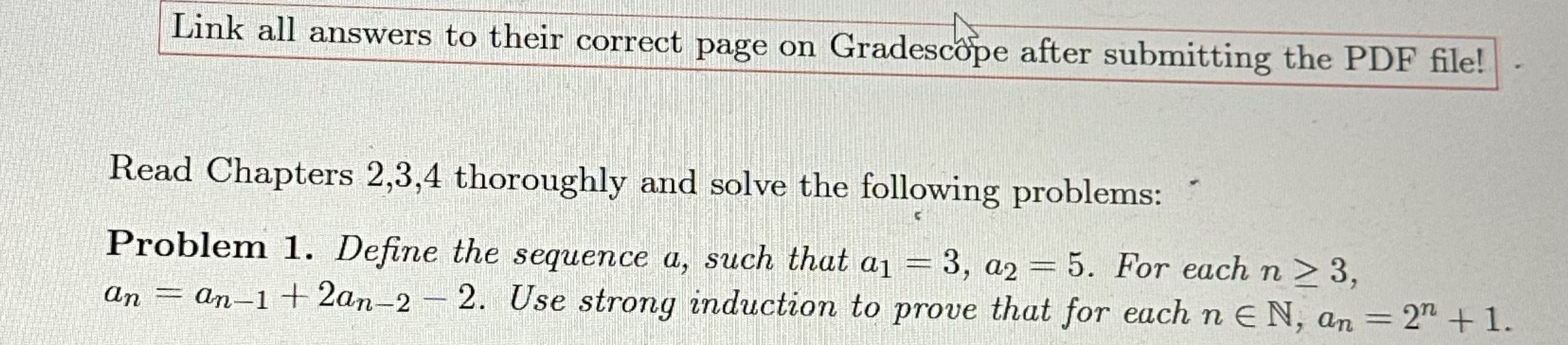 Solved Define the sequence a, ﻿such that a1=3,a2=5. ﻿For | Chegg.com