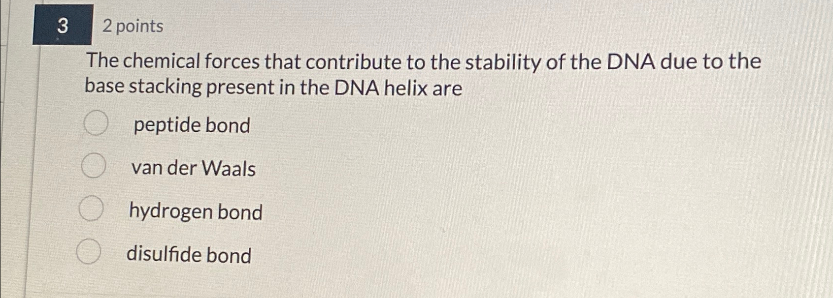 Solved 32 ﻿pointsThe chemical forces that contribute to the | Chegg.com