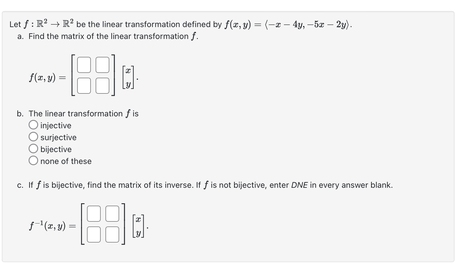 Solved Let f:R2→R2 ﻿be the linear transformation defined by | Chegg.com