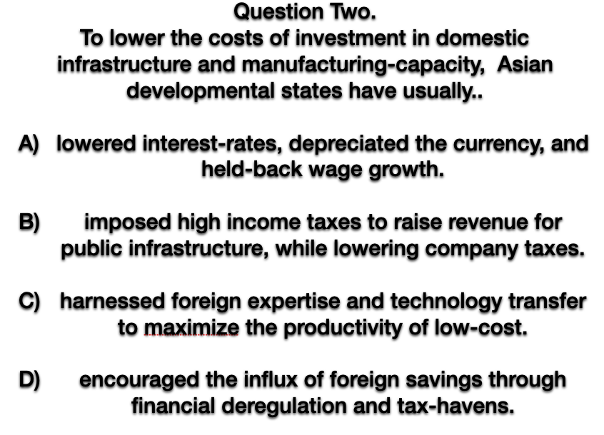 Solved Question Two. To lower the costs of investment in | Chegg.com