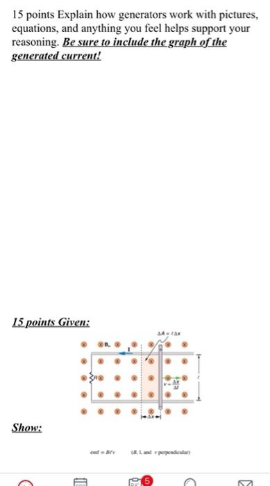 Solved 15 points Explain how generators work with pictures, | Chegg.com