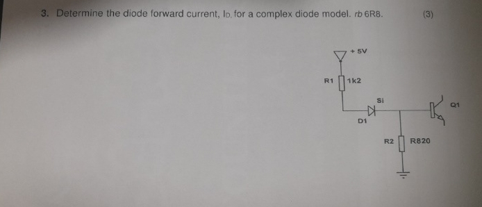 Solved Determine the diode forward current, lo, for a | Chegg.com Solved Determine the diode forward current, lo, for a | Chegg.com