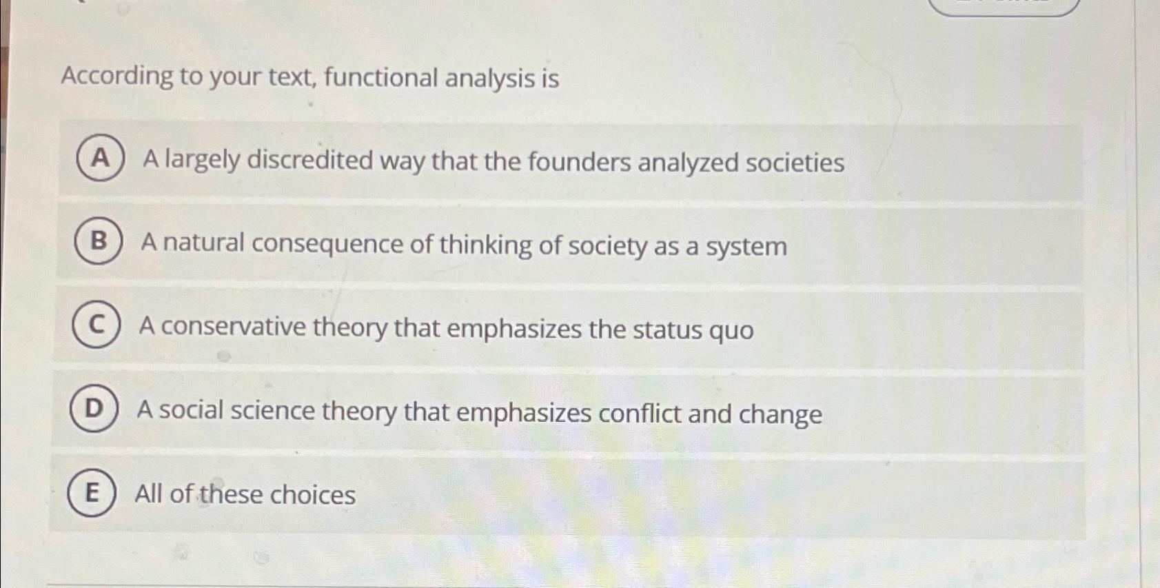 Solved According to your text, functional analysis isA | Chegg.com