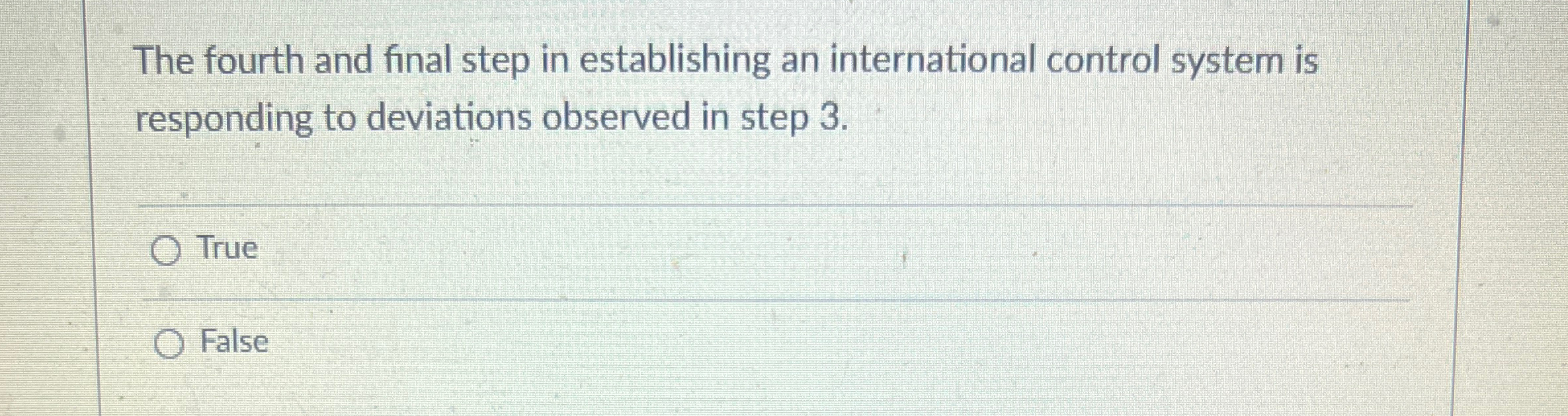 Solved The fourth and final step in establishing an | Chegg.com
