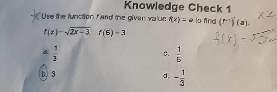 Solved Knowledge Check 1Use the function f ﻿and the given | Chegg.com