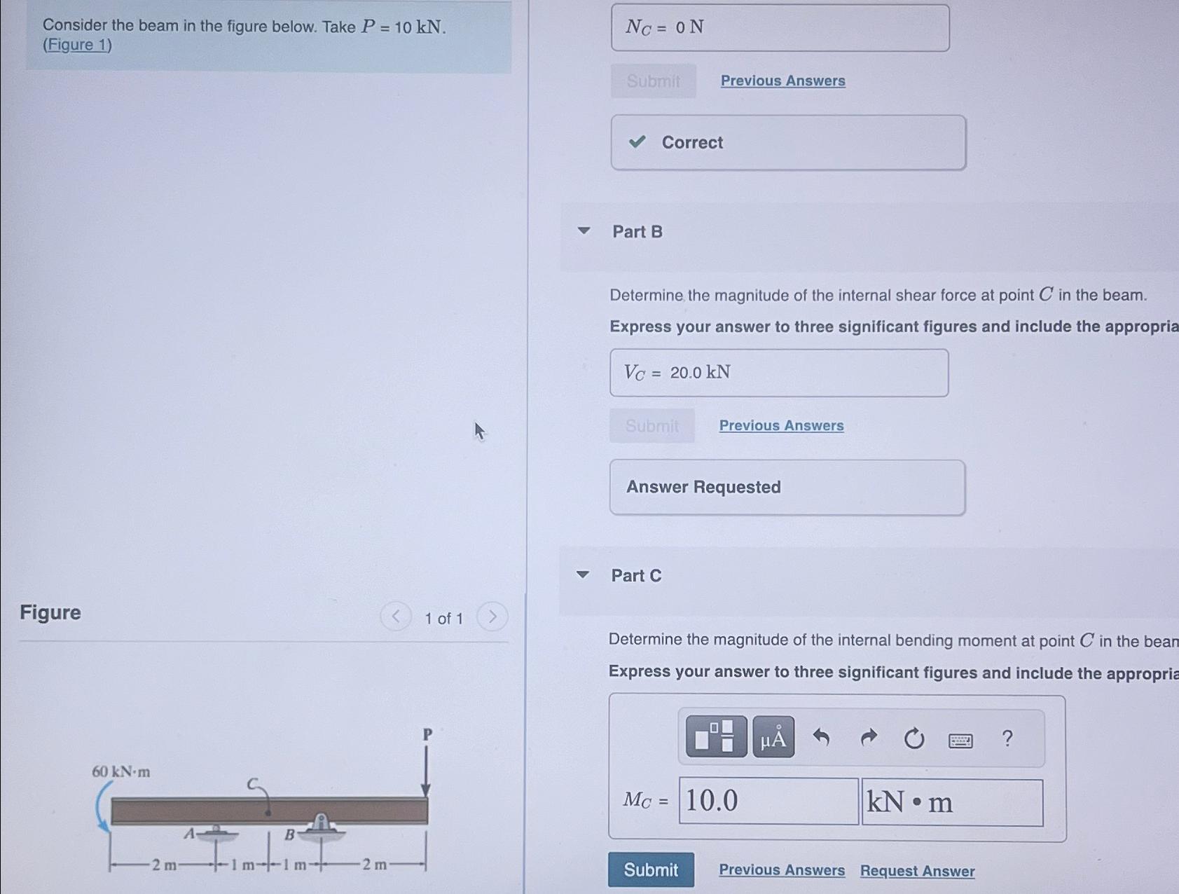 Solved Consider the beam in the figure below. Take | Chegg.com