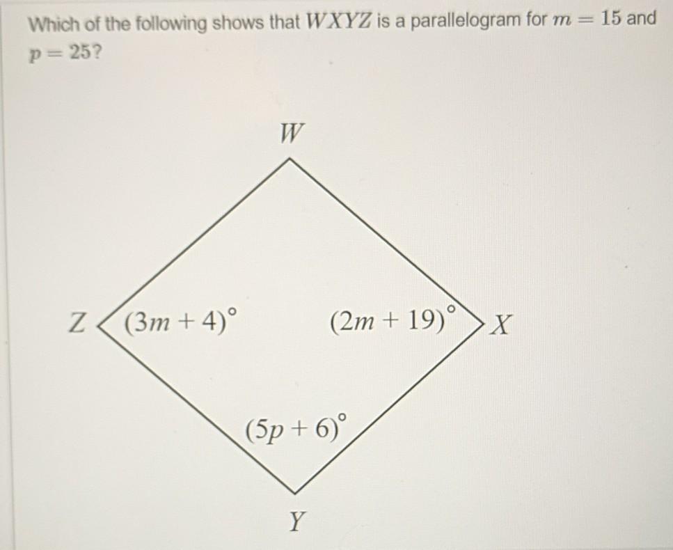Solved Which of the following shows that WXYZ is a | Chegg.com