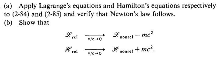 Solved (a) Apply Lagrange's equations and Hamilton's | Chegg.com