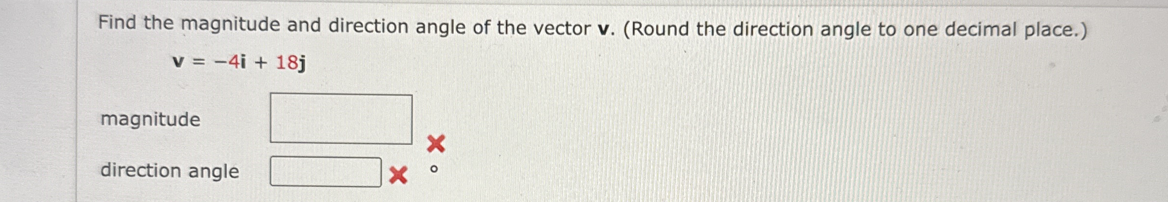 Solved Find the magnitude and direction angle of the vector | Chegg.com