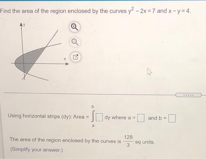 Solved Find the area of the region enclosed by the curves y2 | Chegg.com