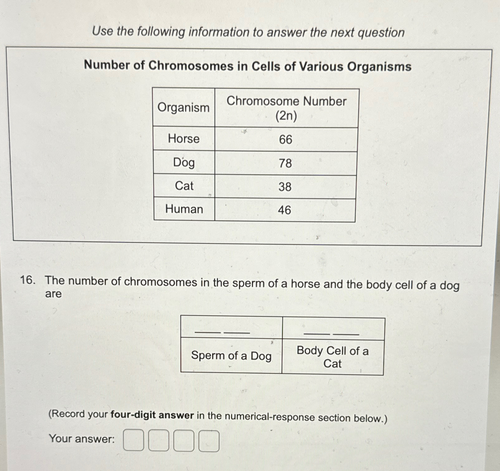 Use the following information to answer the next | Chegg.com