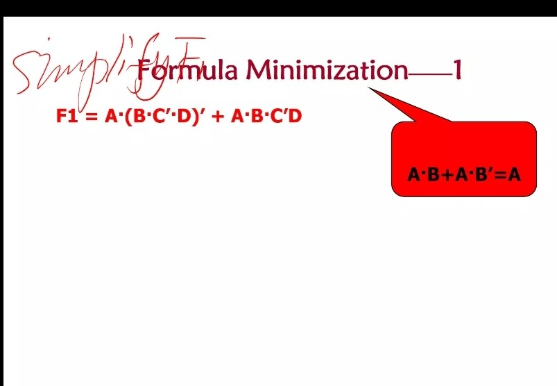 Solved simplifórfiuta tut Formula Minimization—1 F1'= | Chegg.com
