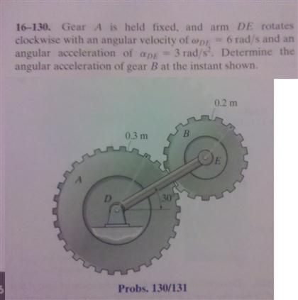 Solved Gear A is held fixed, and arm DE rotates clockwise | Chegg.com