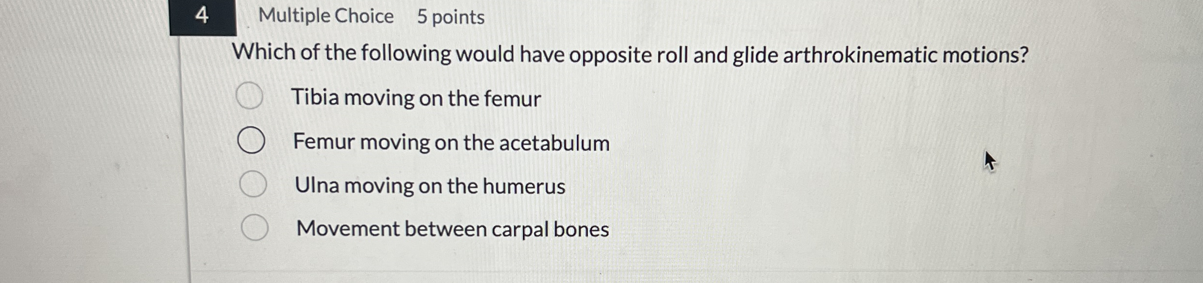 4Multiple Choice5 ﻿pointsWhich of the following would | Chegg.com