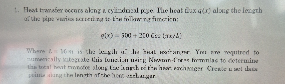 Solved Heat transfer occurs along a cylindrical pipe. The | Chegg.com