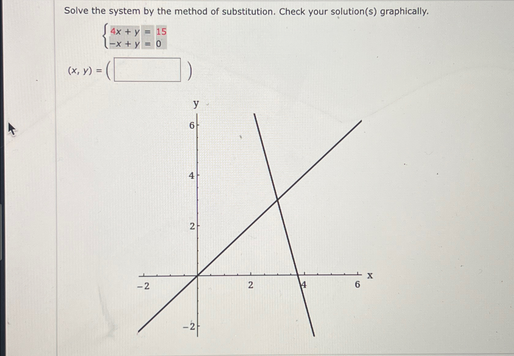 Solved Solve the system by the method of substitution. Check | Chegg.com
