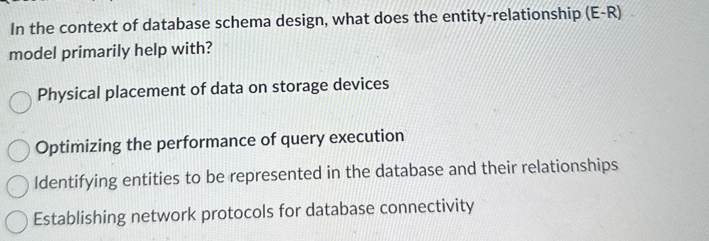 Solved In the context of database schema design, what does | Chegg.com