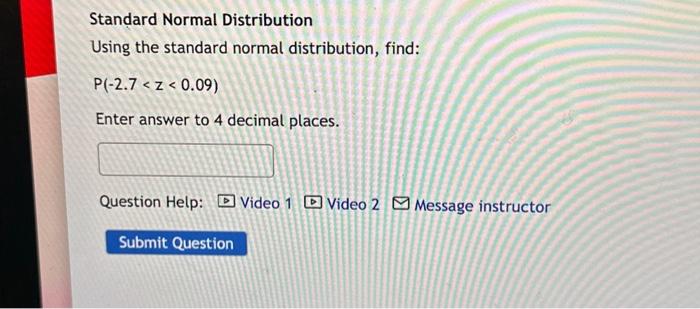 Solved Standard Normal Distribution Using the standard | Chegg.com