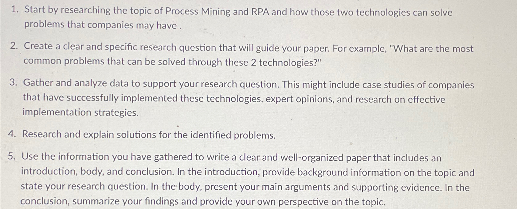Solved Start by researching the topic of Process Mining and | Chegg.com