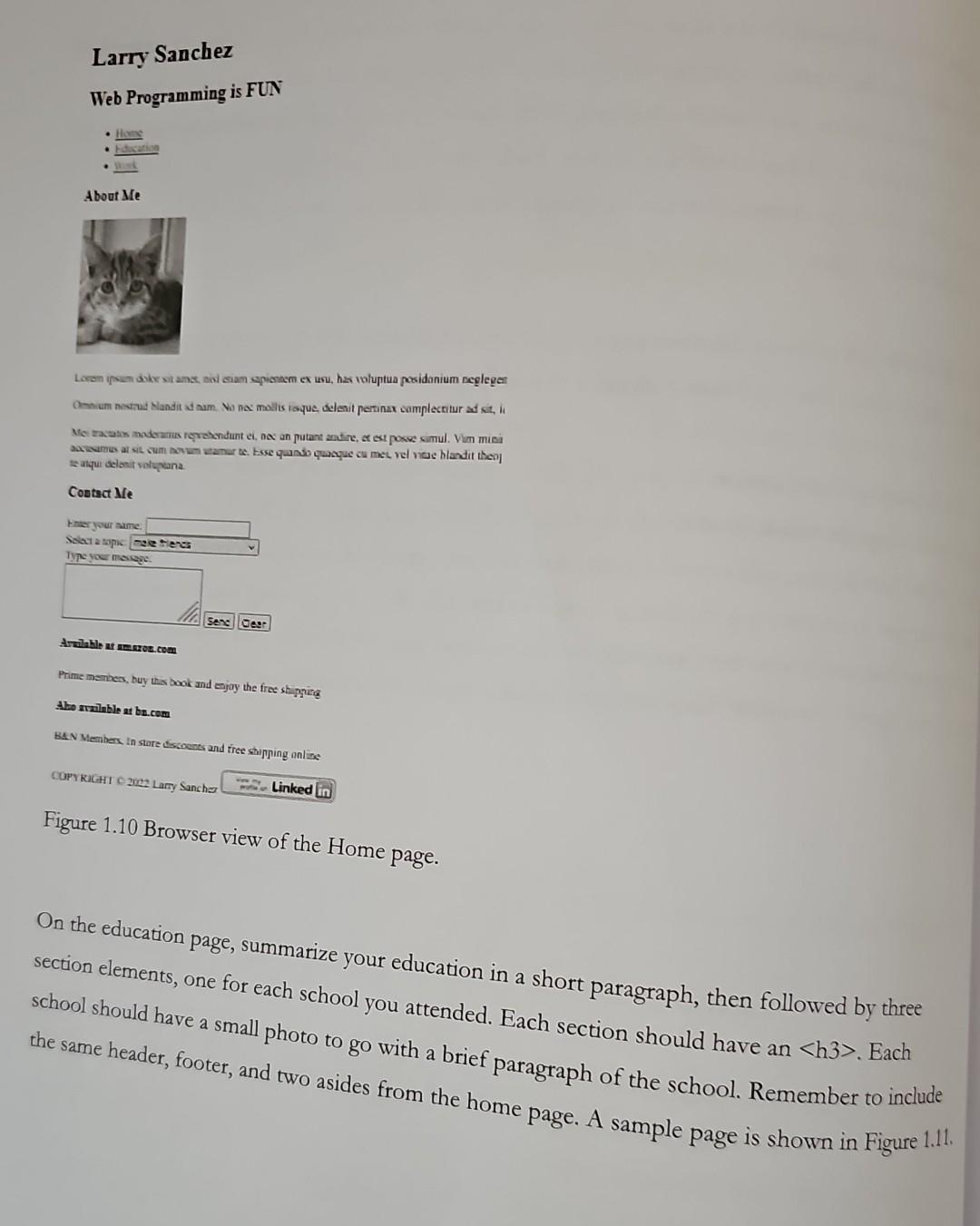 In the Chapter 1 exercise, you created a website that | Chegg.com