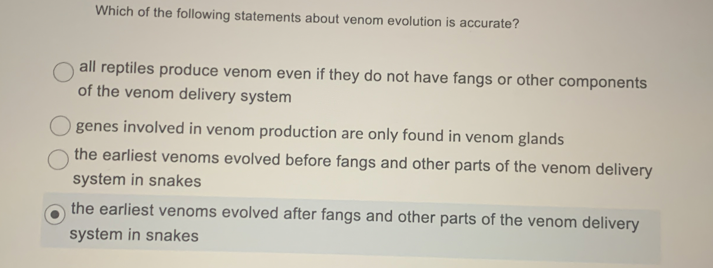 Solved Which of the following statements about venom | Chegg.com