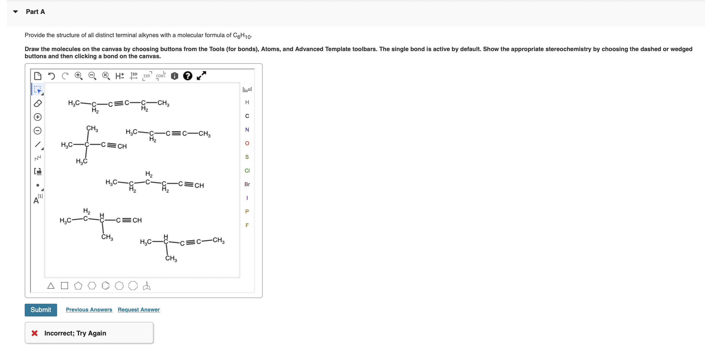 Solved Part AProvide the structure of all distinct terminal | Chegg.com