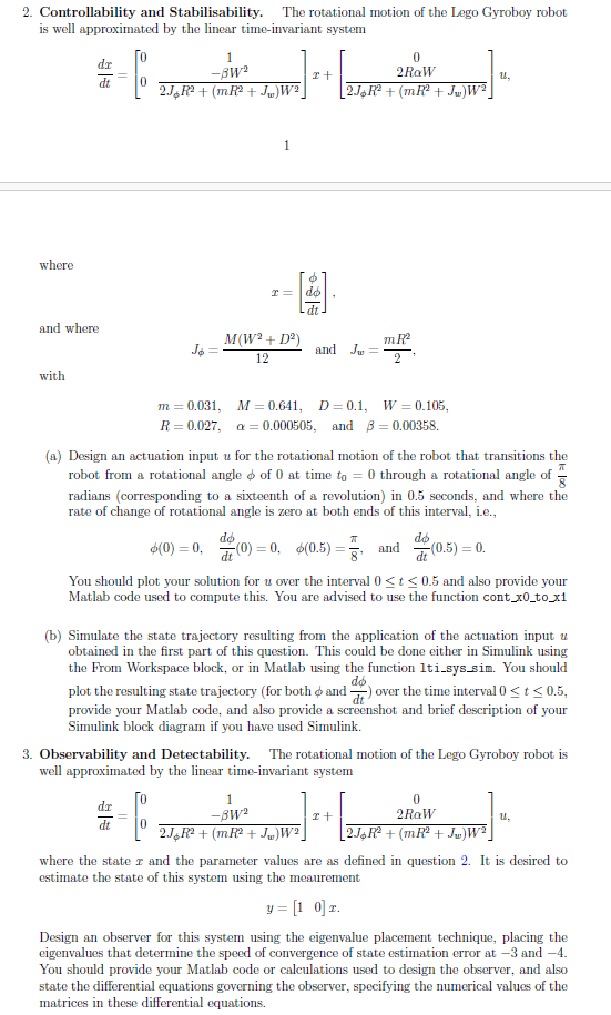 Solved The rotational motion of the robotis well | Chegg.com