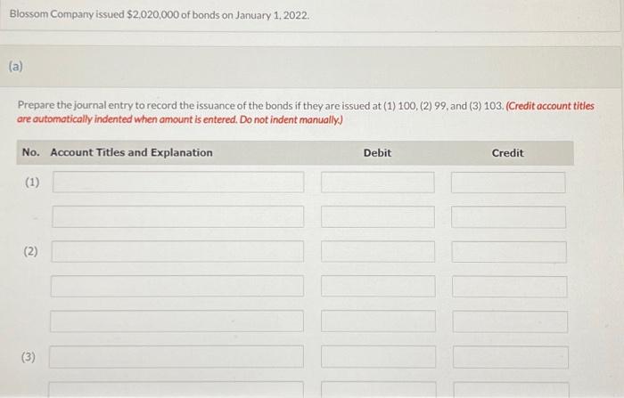 Solved Prepare the journal entry to record the issuance of | Chegg.com