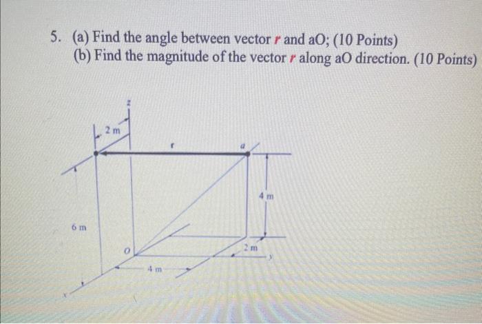 Solved 5. (a) Find the angle between vector r and aO; (10 | Chegg.com