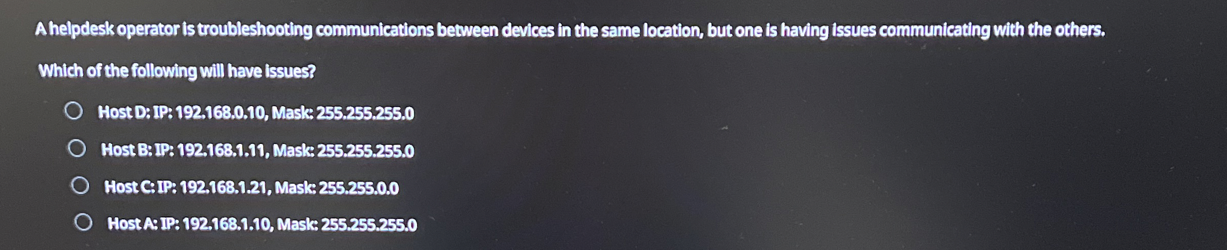Solved A helpdesk operator is troubleshooting communications | Chegg.com