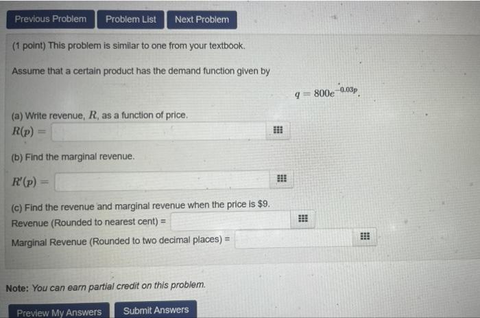 Solved Assume that a certain product has the demand function | Chegg.com
