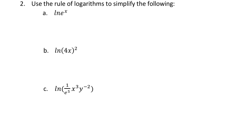 Solved Use the rule of logarithms to simplify the | Chegg.com