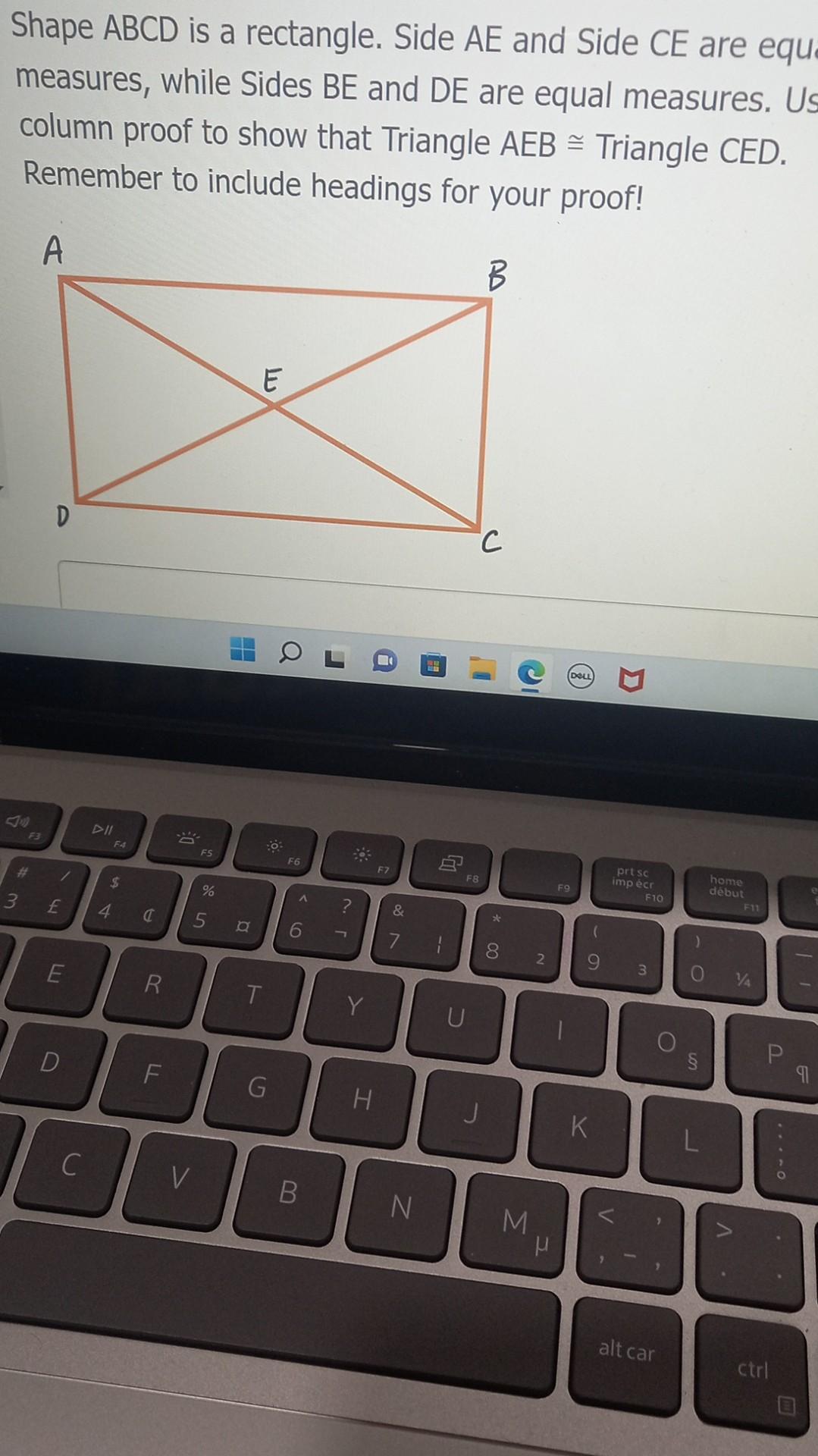 Solved Shape ABCD is a rectangle. Side AE and Side CE are | Chegg.com