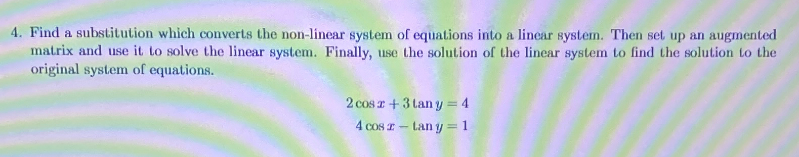 Solved Find a substitution which converts the non-linear | Chegg.com