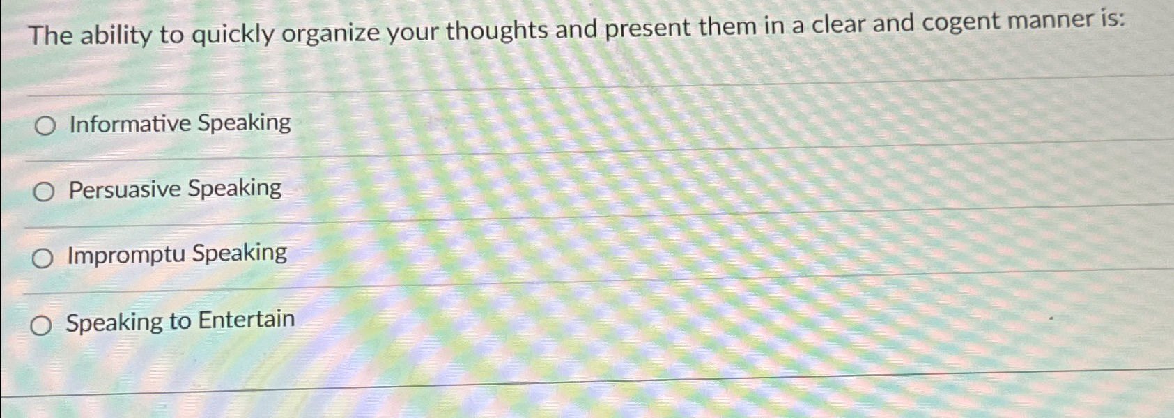Solved The ability to quickly organize your thoughts and | Chegg.com