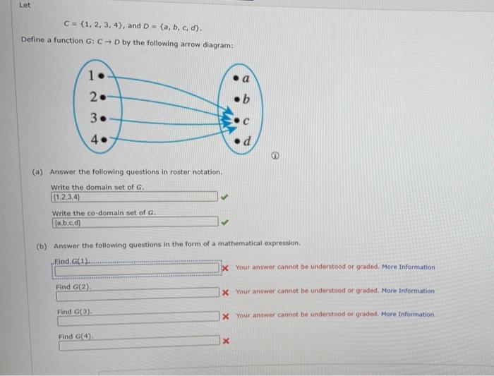 Solved Let C = {1, 2, 3, 4), and D = (a, b, c, d). Define a | Chegg.com