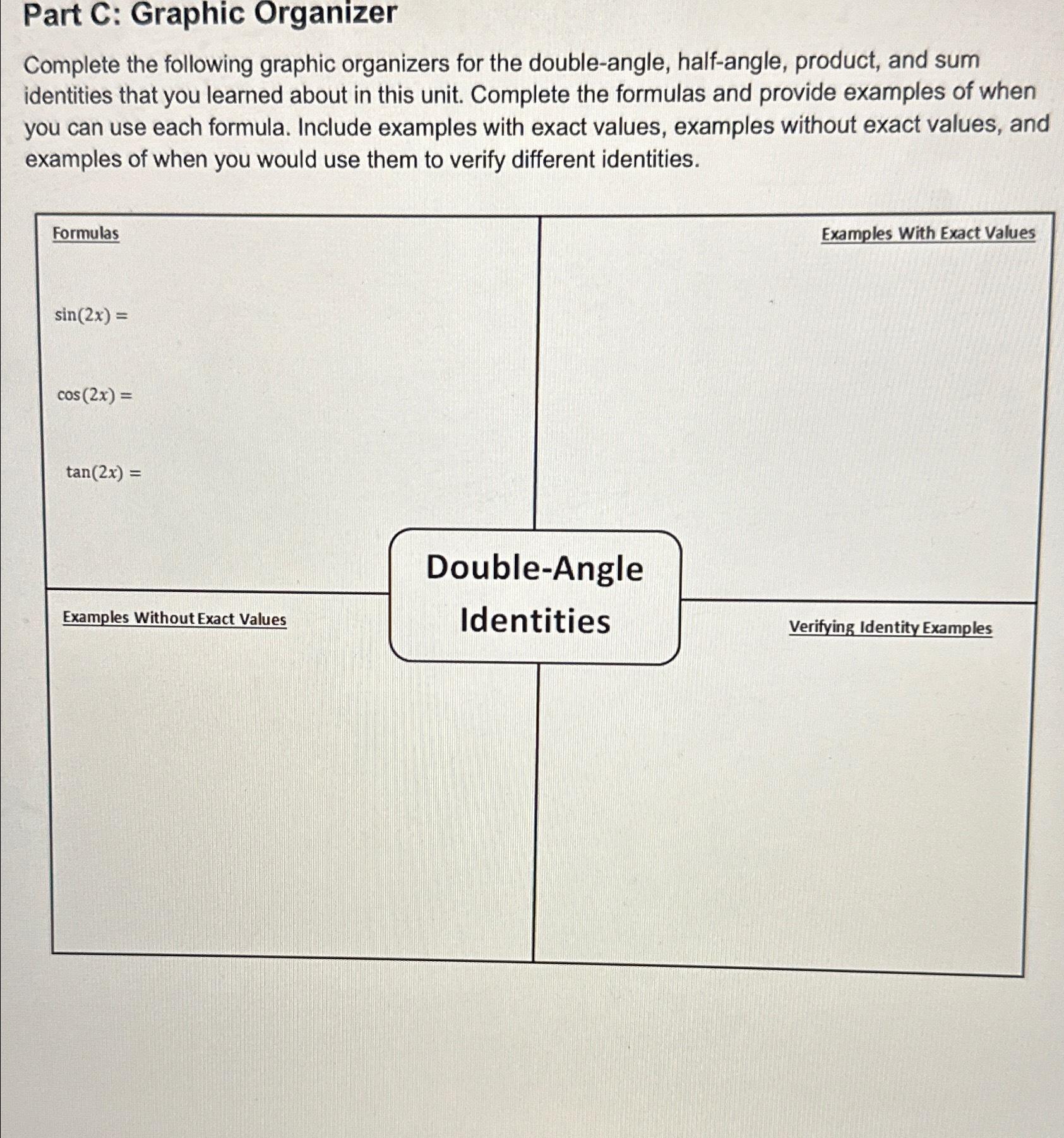 Solved Part C: Graphic OrganizerComplete the following | Chegg.com
