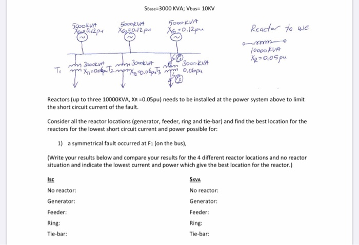 Solved SBase 3000 KVA; Vbus 10KV 5000 KA X0.12pm 5a00kUA | Chegg.com
