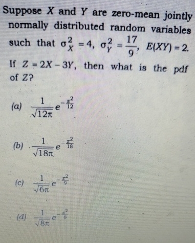 Solved Suppose x ﻿and Y ﻿are zero-mean jointly normally | Chegg.com