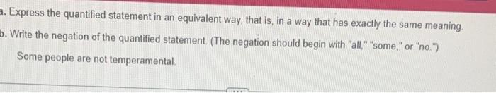 Solved 1. Express the quantified statement in an equivalent | Chegg.com