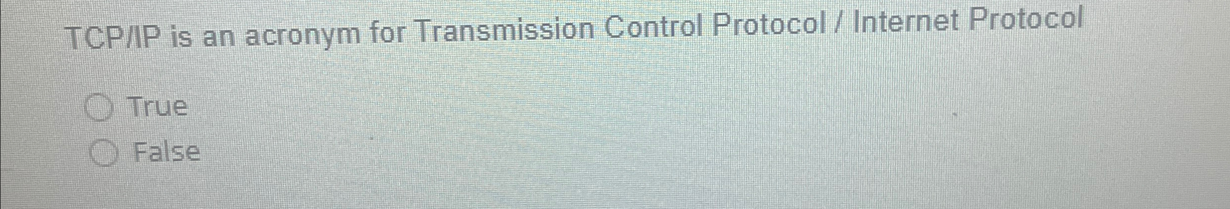 Solved TCP/IP is an acronym for Transmission Control | Chegg.com