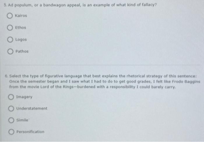 Solved 5. Ad populum, or a bandwagon appeal, is an example | Chegg.com