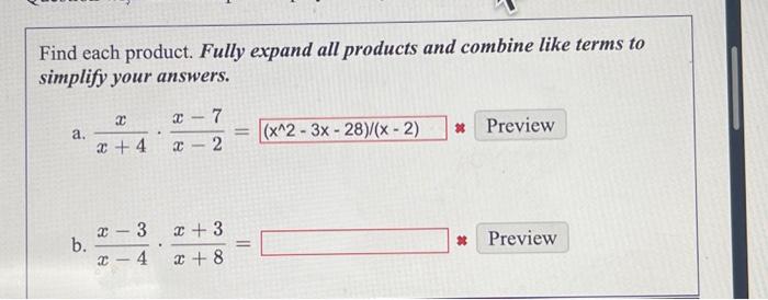 Solved Find each product. Fully expand all products and | Chegg.com