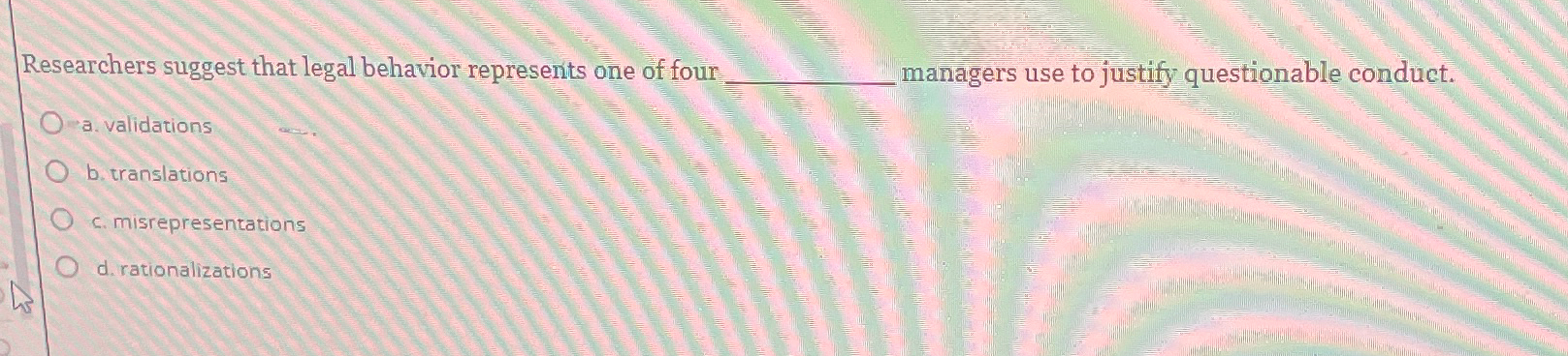 Solved Researchers suggest that legal behavior represents | Chegg.com