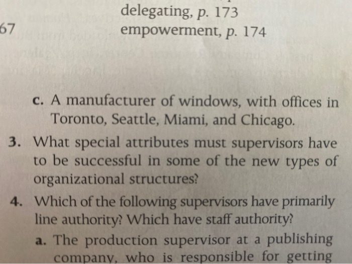 Solved what special attributes must supervisors have to be | Chegg.com