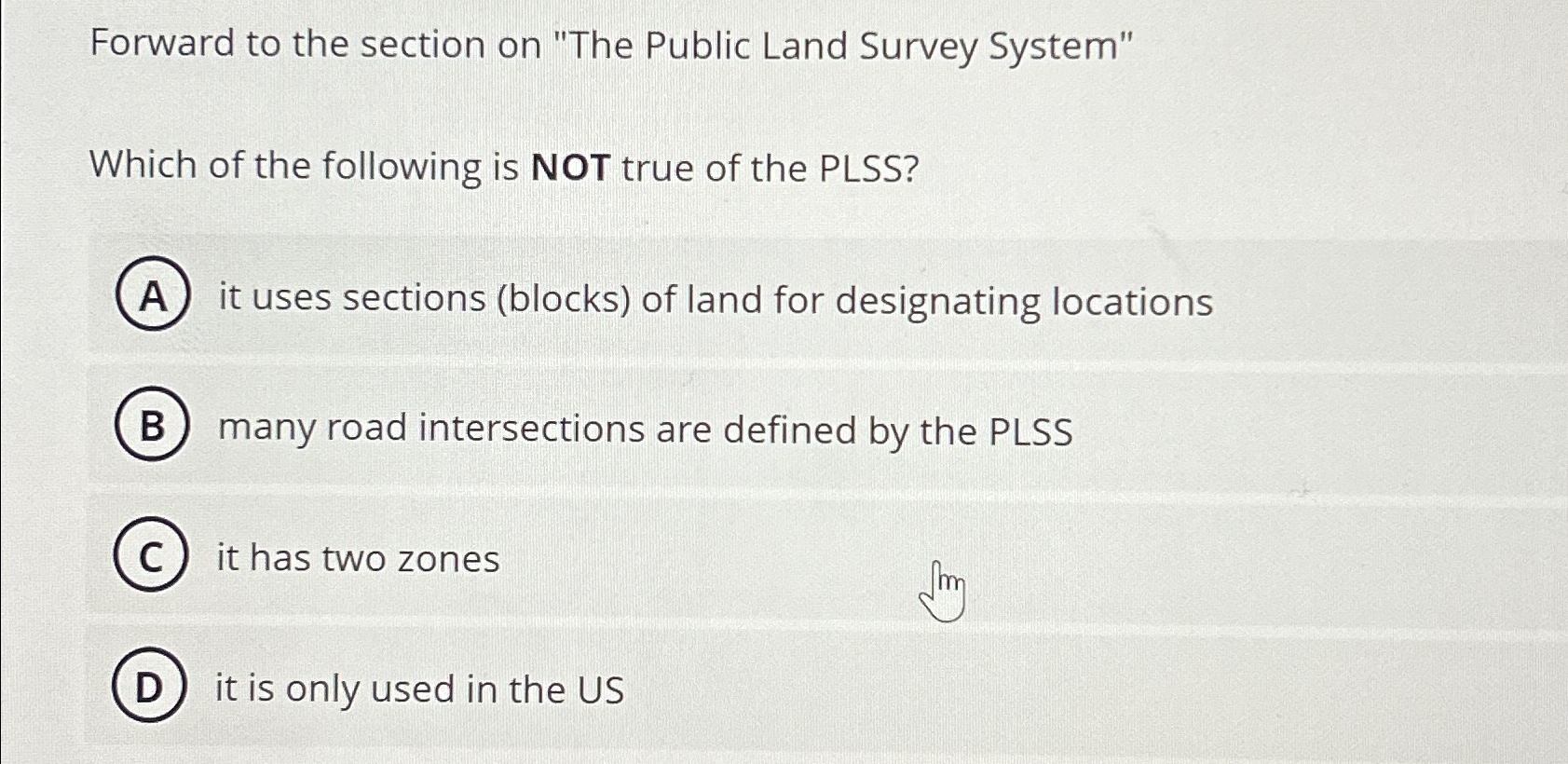 Solved Forward to the section on "The Public Land Survey | Chegg.com